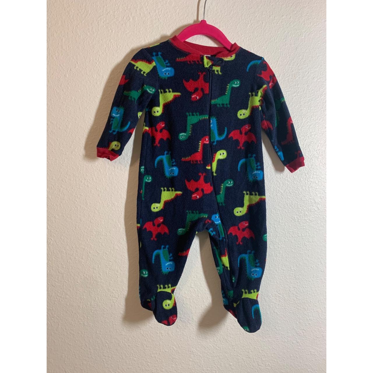 Garanimals Dinosaur Fleece Pajamas Baby Boy Size 6-9... - Depop