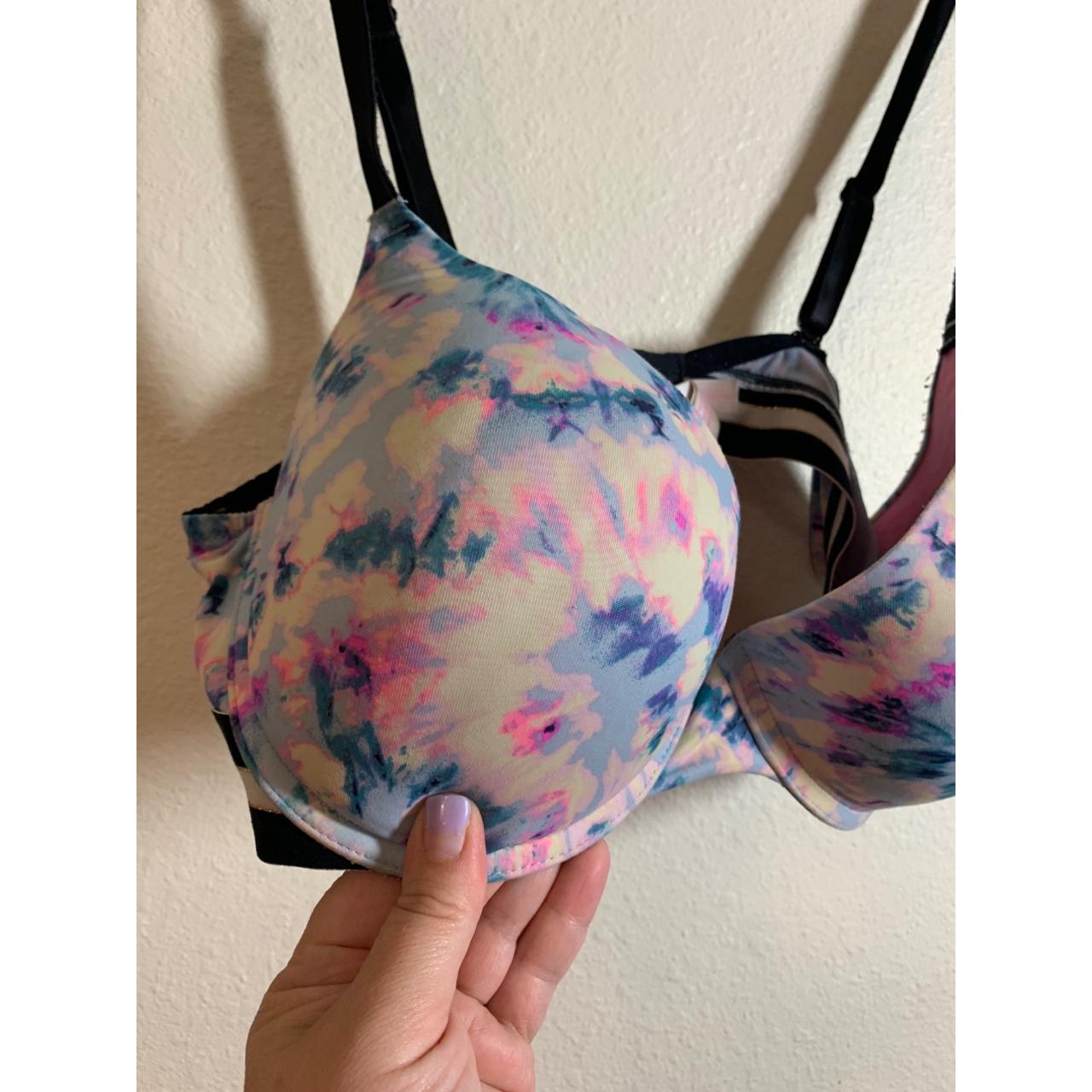 Victoria Secret Pink Tie Dye Padded Push Up Bra... - Depop