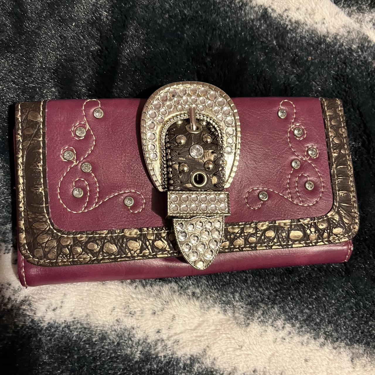 rustic couture sparkly gem y2k style wallet - Depop