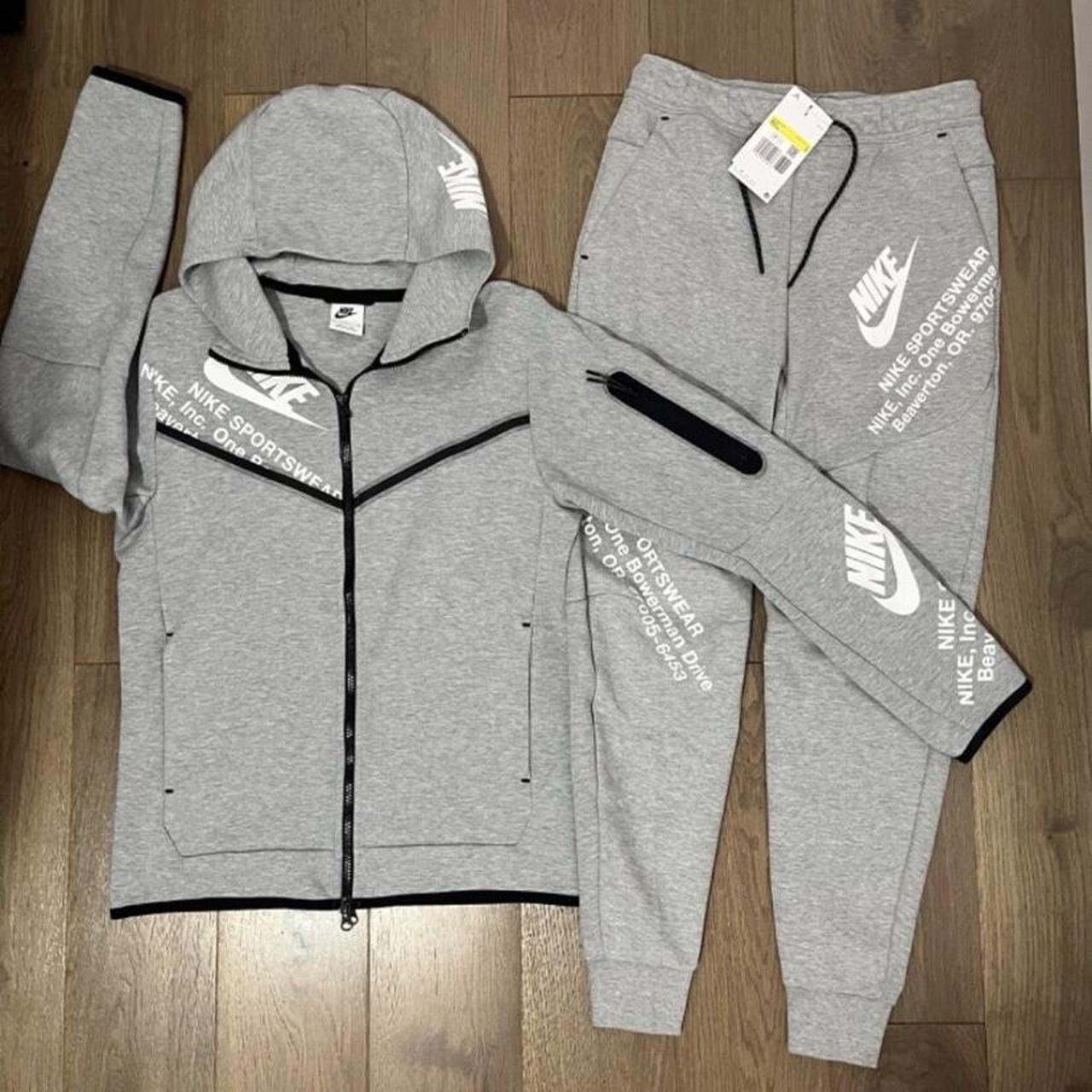 mens nike tech fleece new season Graphic Grey... - Depop