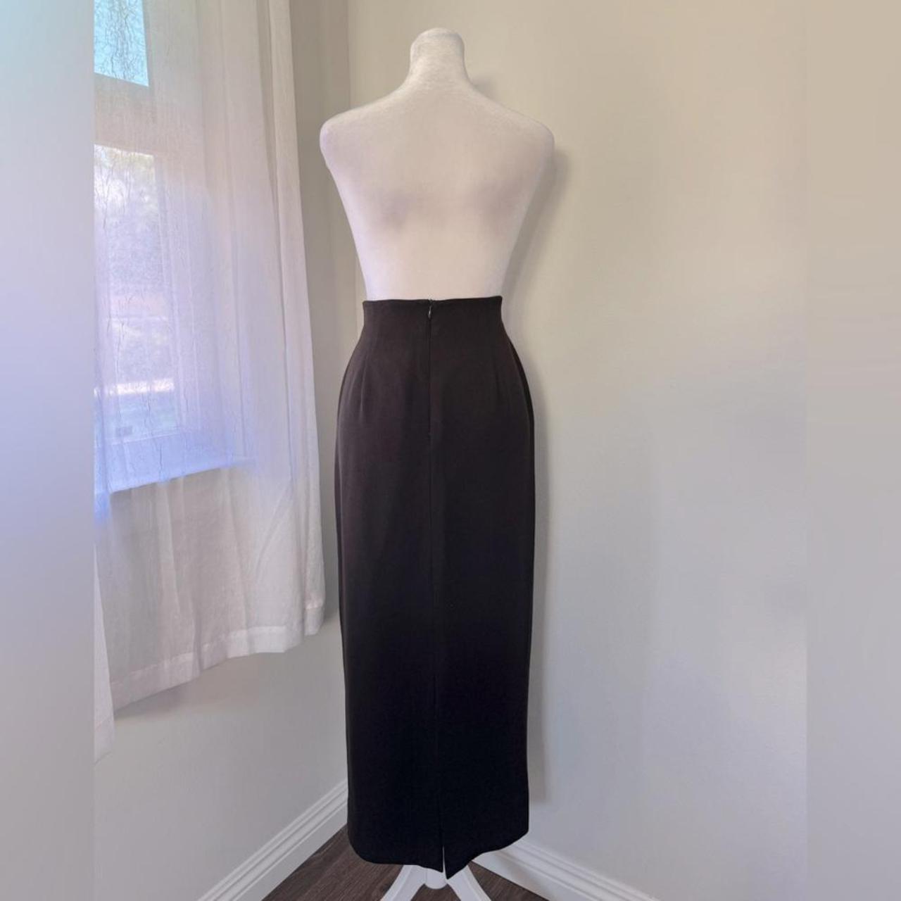 Vintage ‘90s Rena Rowan 100% Wool Dark Brown Pencil... | Depop