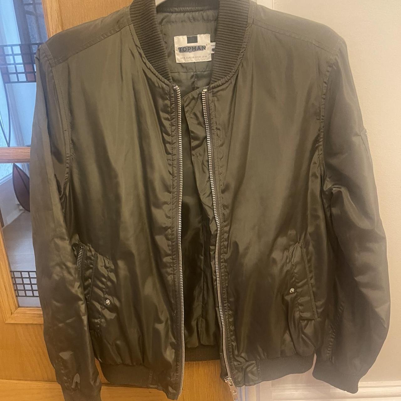 Topman Bomber Jacket Khaki Size M - Depop
