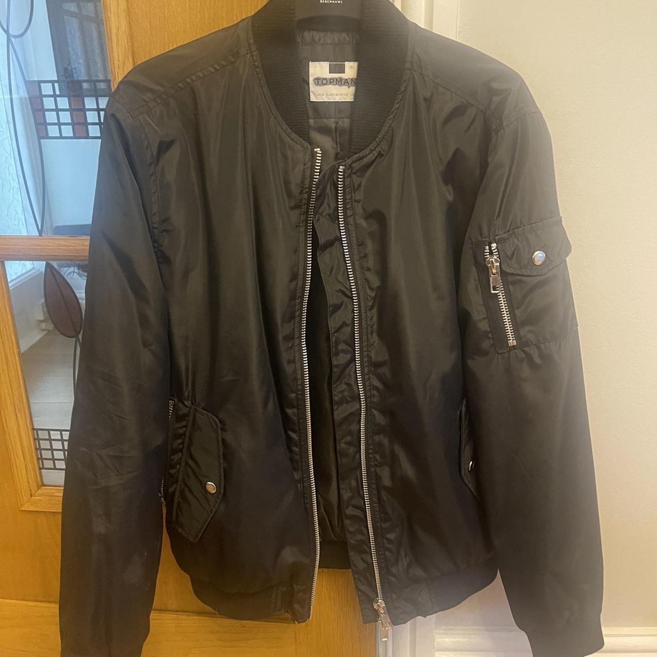 TopMan Bomber Jacket Black Size M - Depop