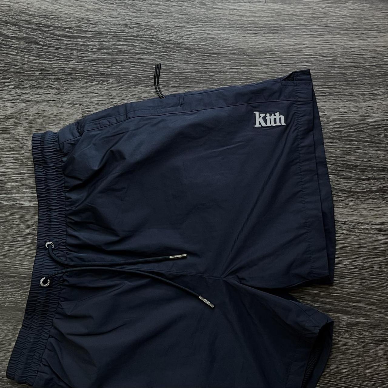 Like New KITH nylon shorts Only worn once Navy size... - Depop