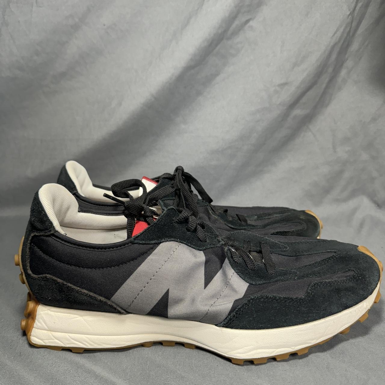 New Balance 327 Black Grey Gum Sole MS327STC Men's... - Depop