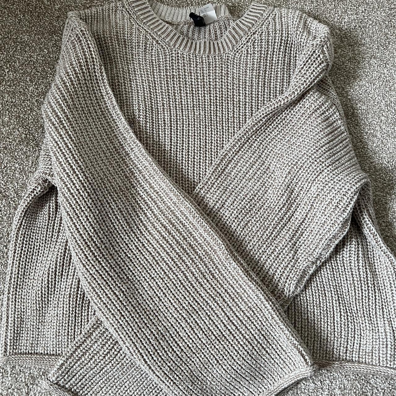 natural crop knit jumper - Depop