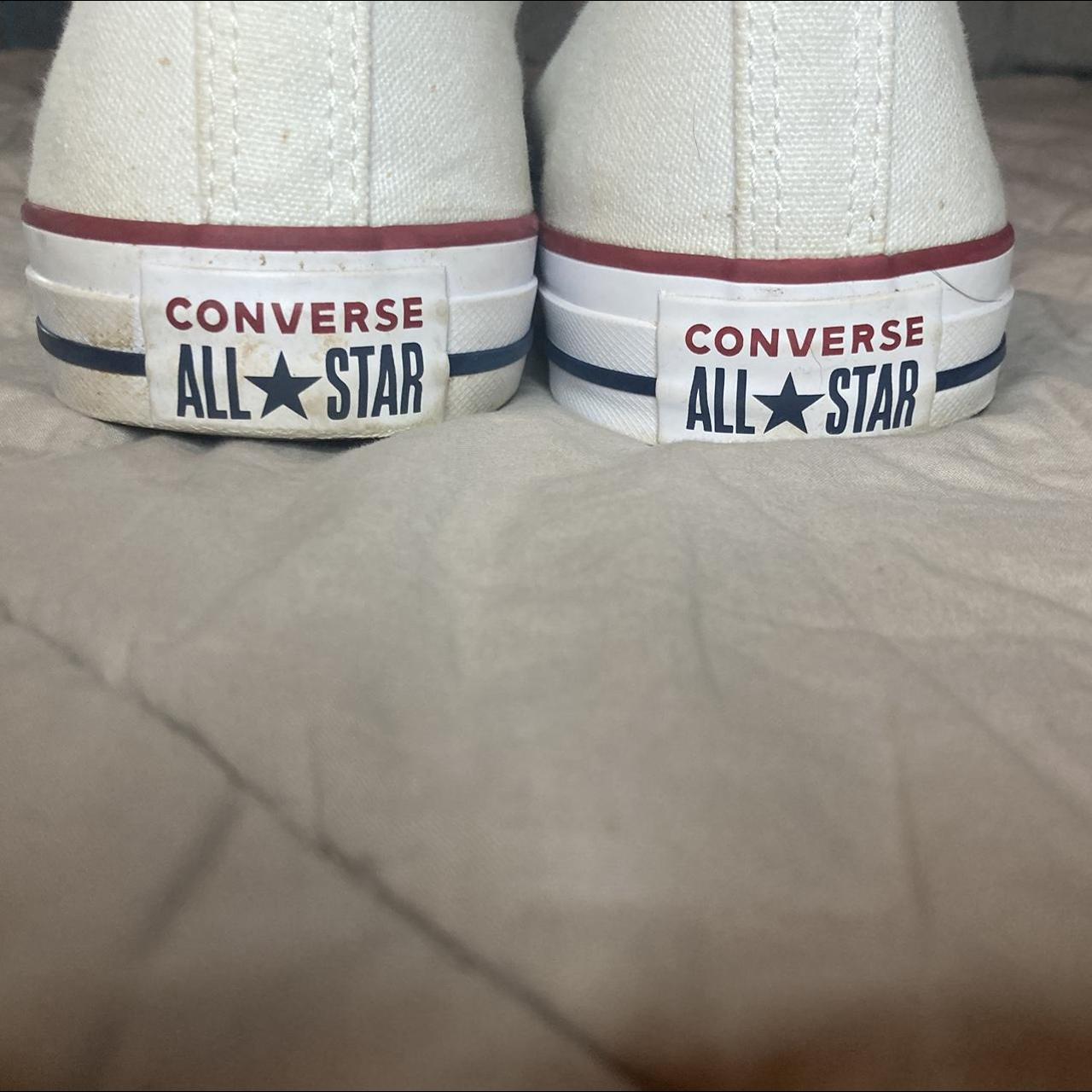 White converse, custom with dr pepper lego on... - Depop