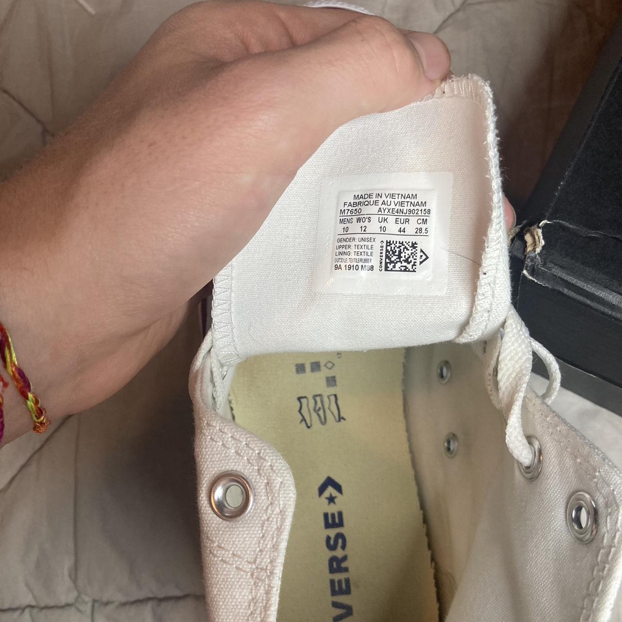 White converse, custom with dr pepper lego on... - Depop