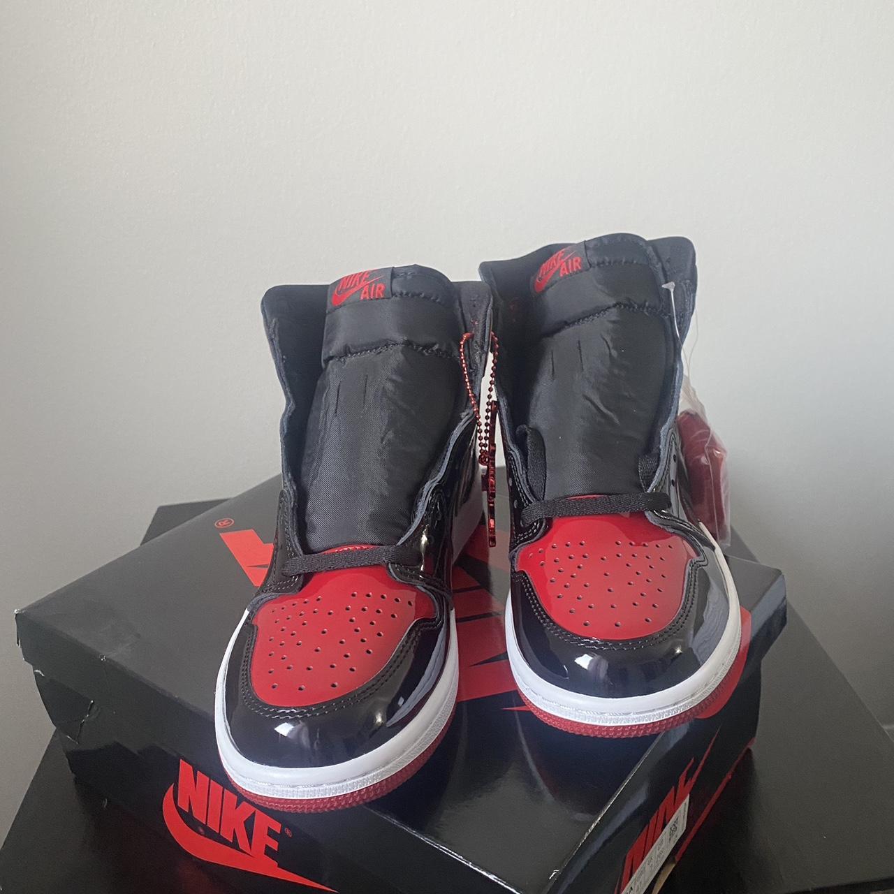 Jordan 1 Retro High OG Patent Bread. Great contain,... - Depop