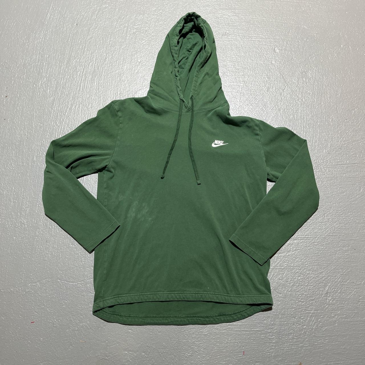 super light weight green nike hoodie medium - Depop