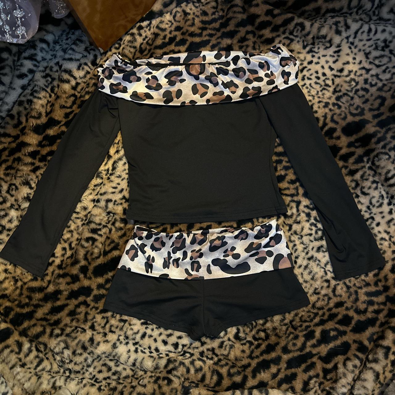 cutest y2k 2 piece set leopard print💕💕 size:... - Depop