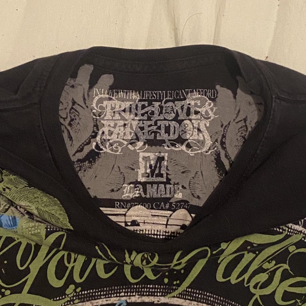 Amazing y2k all over print Graphic Tee by True Love... - Depop