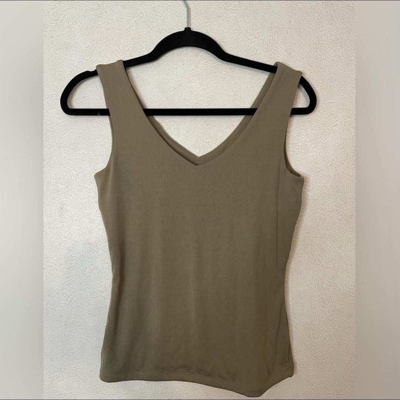 Cache brand stretchy ribbed tank top. V neckline... - Depop