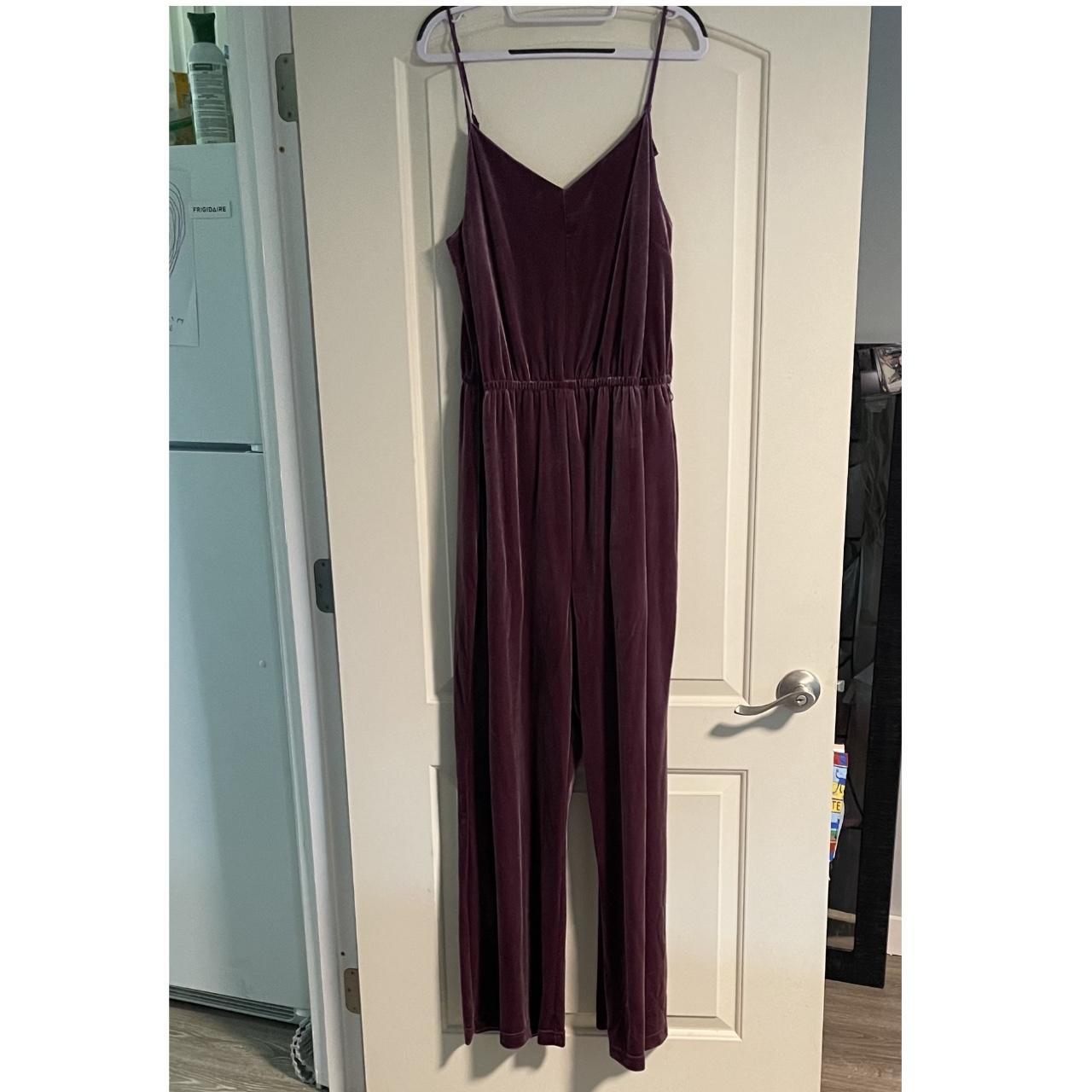 ModCloth purple velvet romper size 1x but very... - Depop
