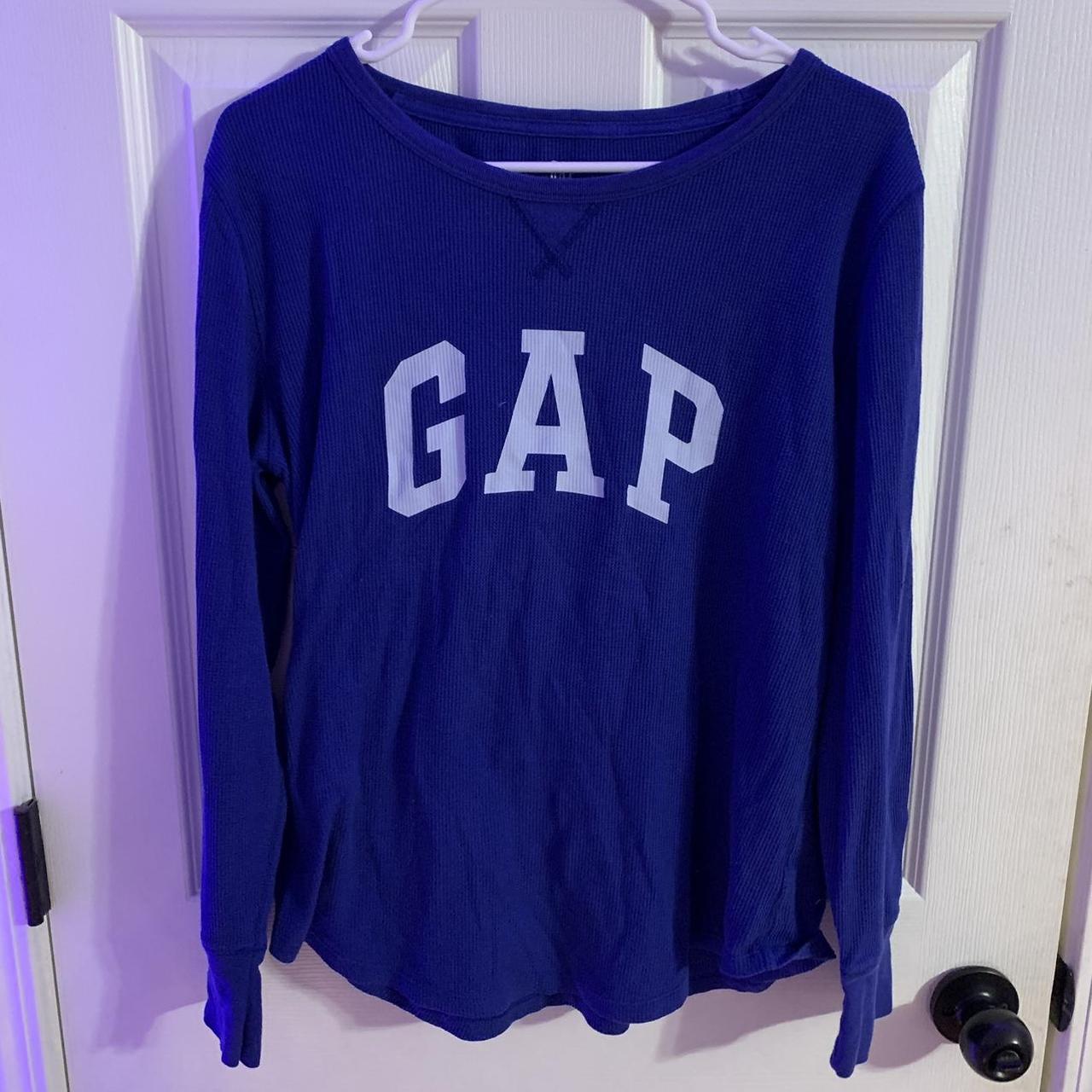 Longsleeve blue gap shirt Color is less bright in... - Depop