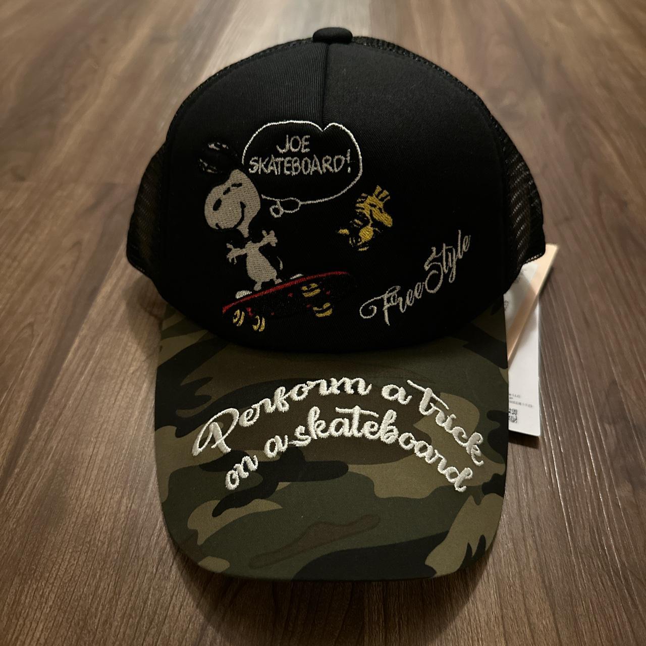 Peanuts themed hat! Snoopy riding a skateboard and... - Depop