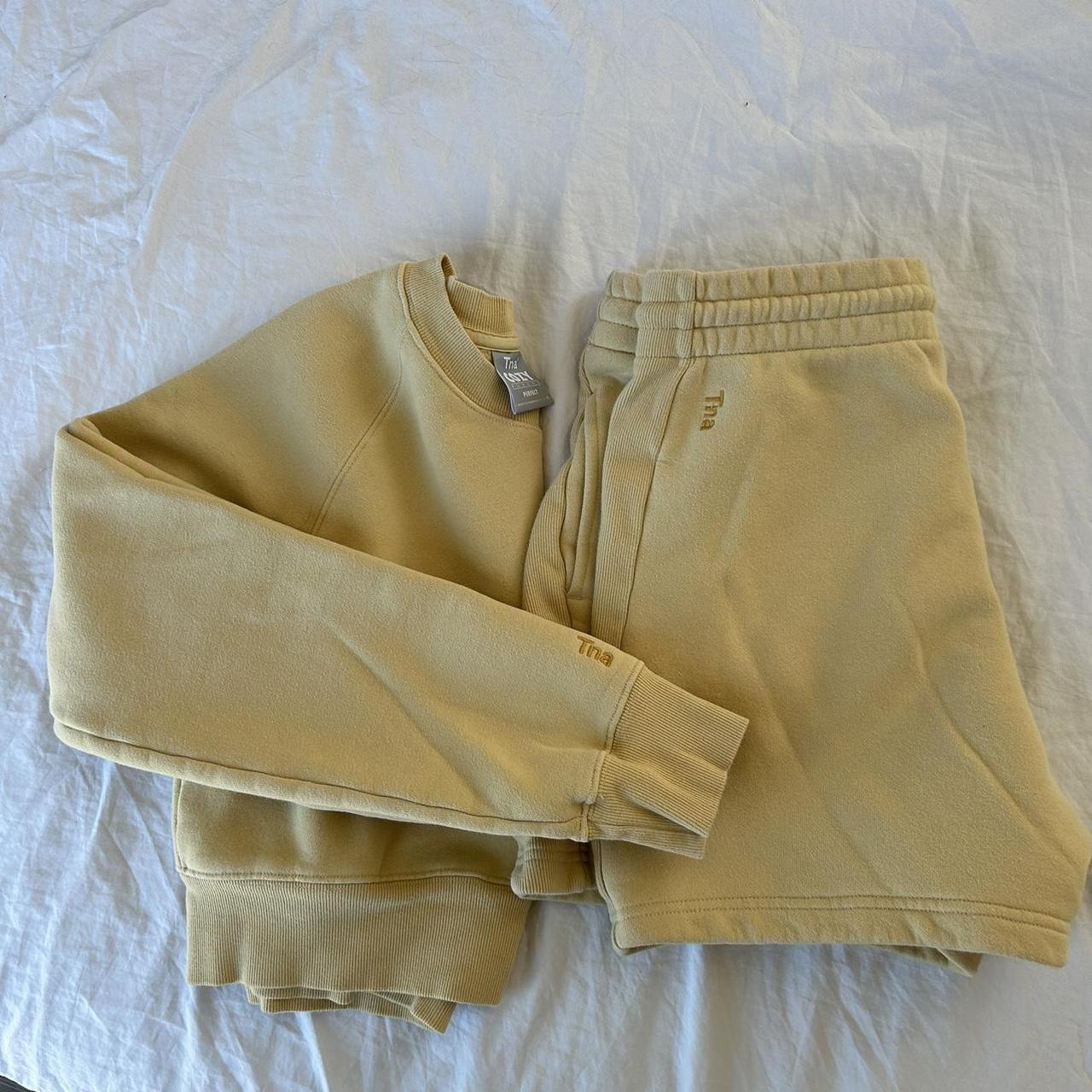 TNA cozyaf pale yellow sweat set * top is size... - Depop