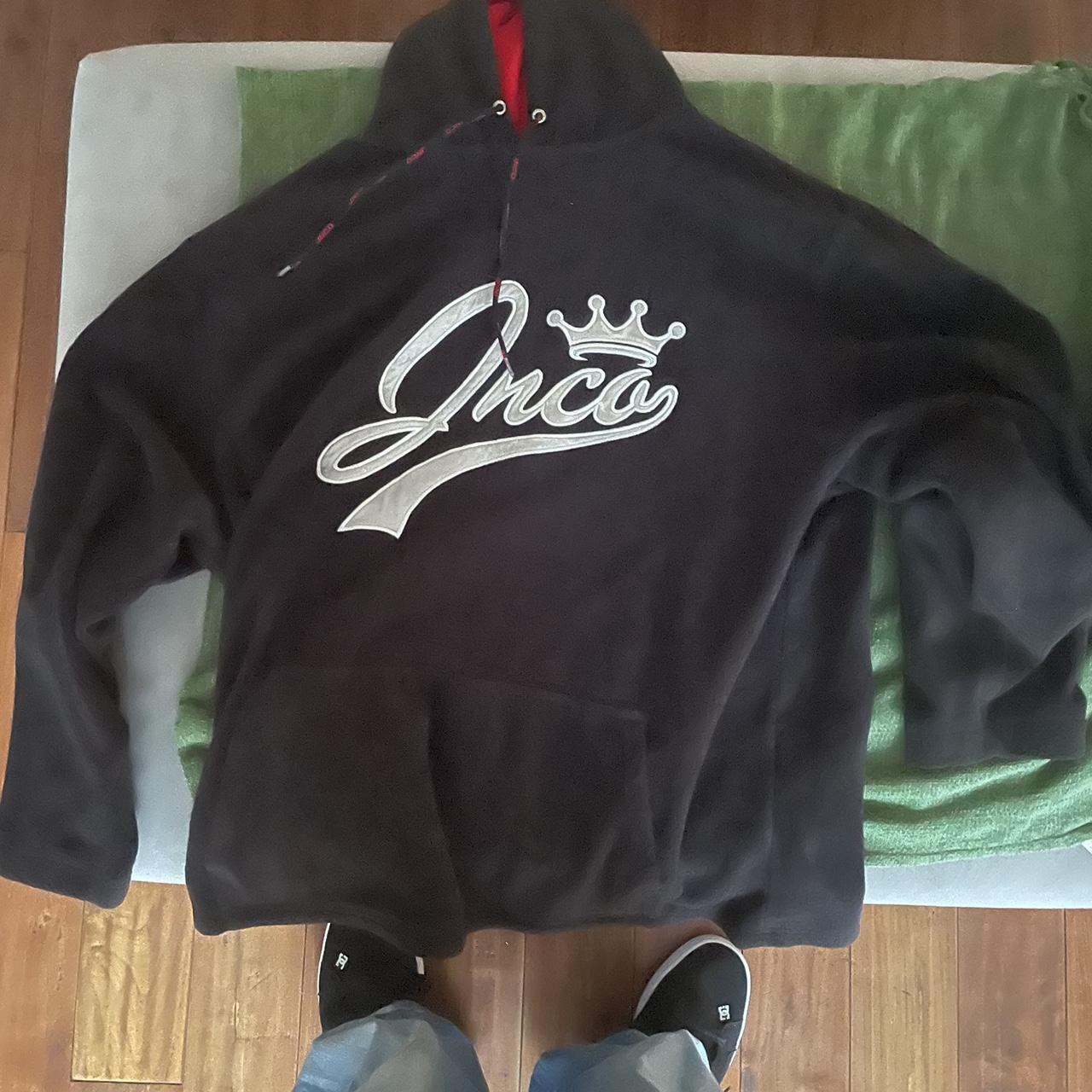 jnco hoodie its rare used a little measurements are... - Depop