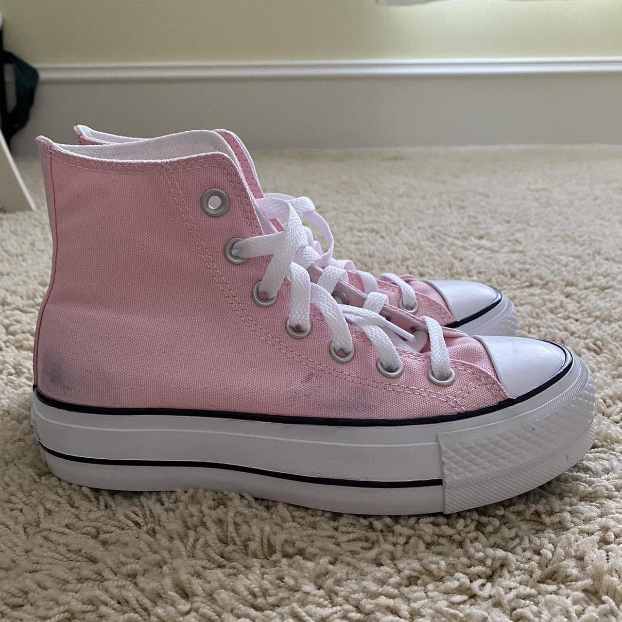 💓 🫧 Pink Hightop Platform Converse 💌 size 5 womens 🪩... - Depop