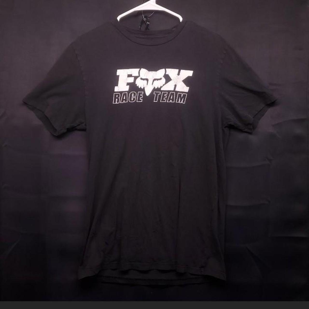 Black & white Fox Racing t-shirt size Medium - Depop