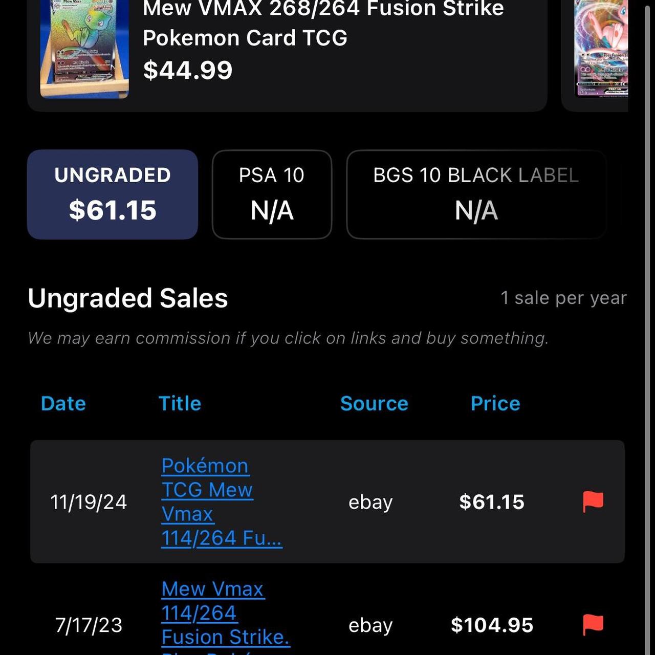 Mew V max Pokémon Trading Card #PokemonTCG | Depop