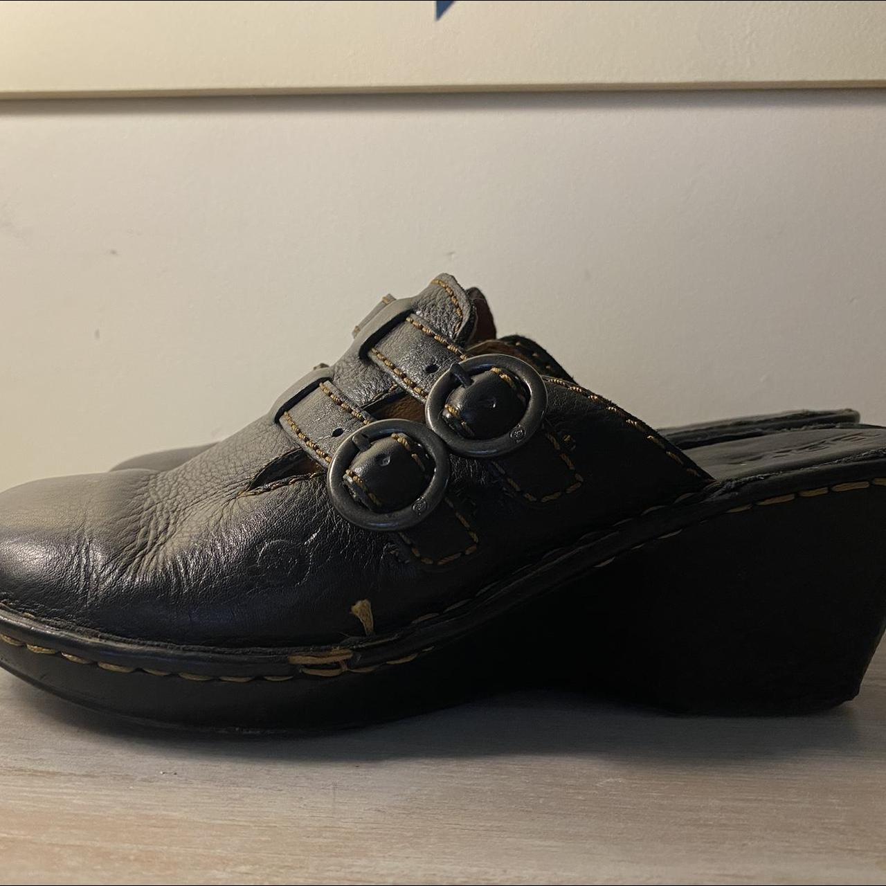 Born Women's Black and Brown Clogs | Depop