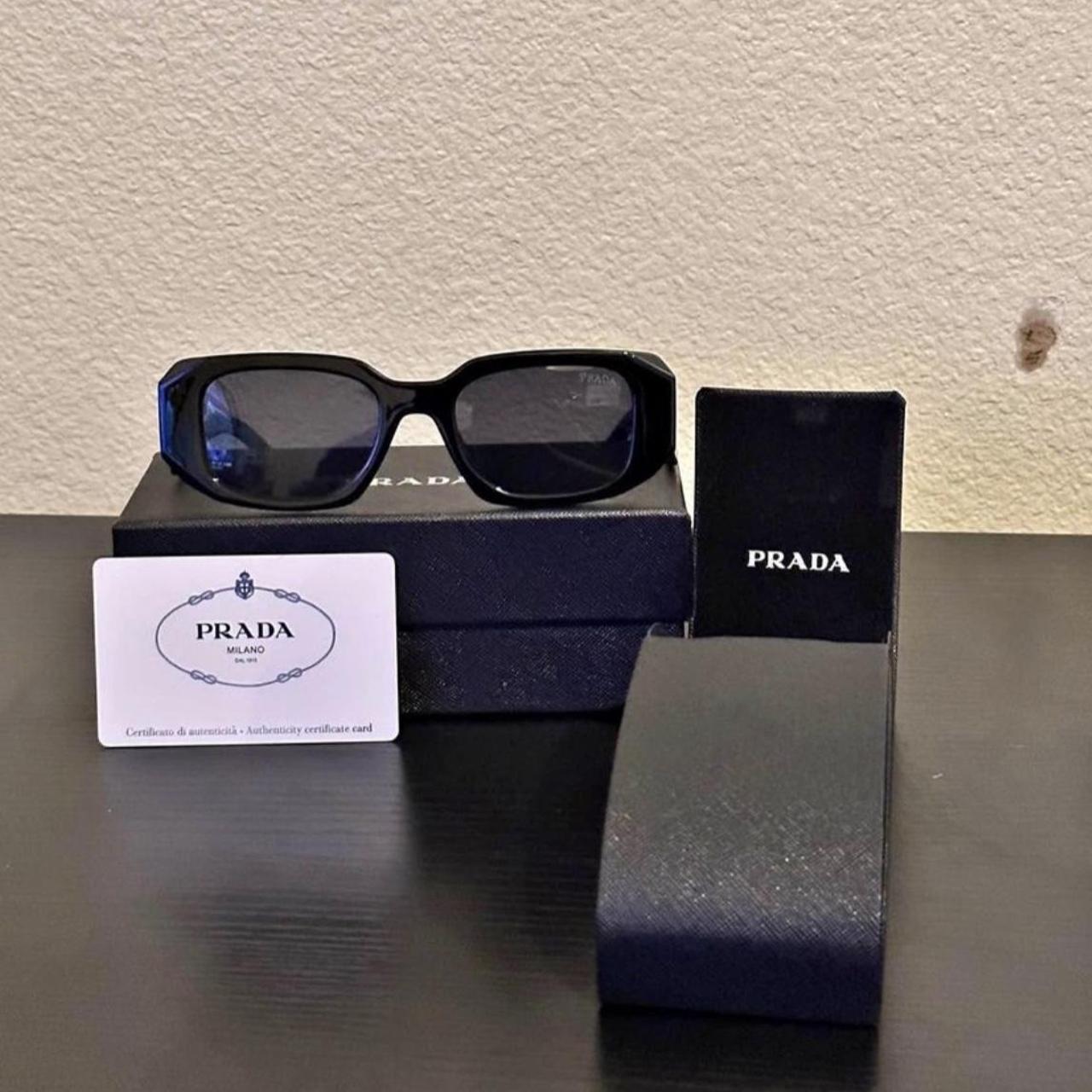 Prada sunglasses comes with cleaning rag,box, and... - Depop