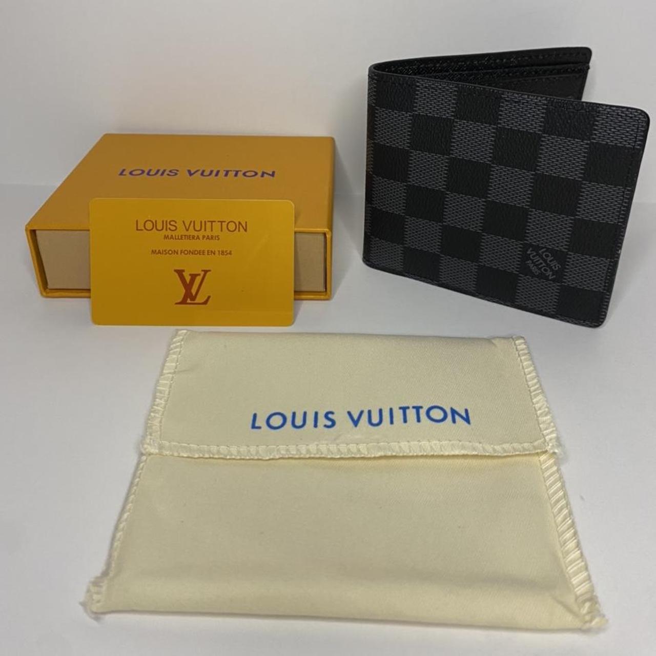 Black Louis Vuitton Checker Wallet Free Next Day... - Depop