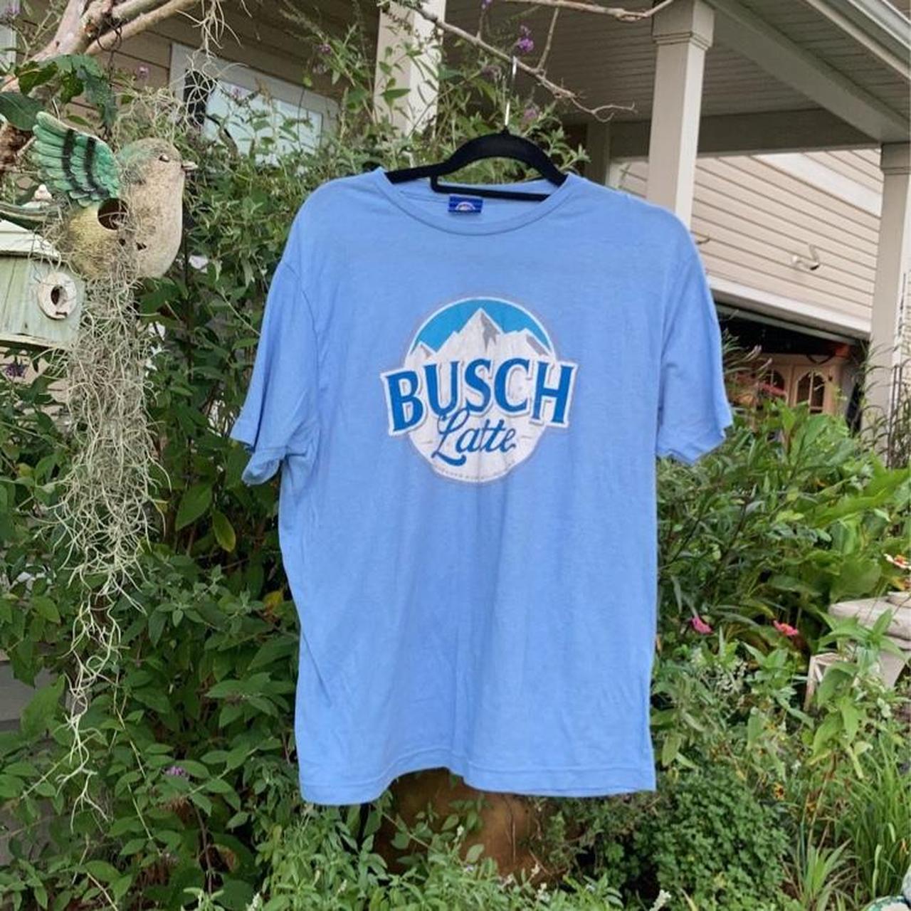 Busch lite latte promo shirt blue Beer alcohol... - Depop