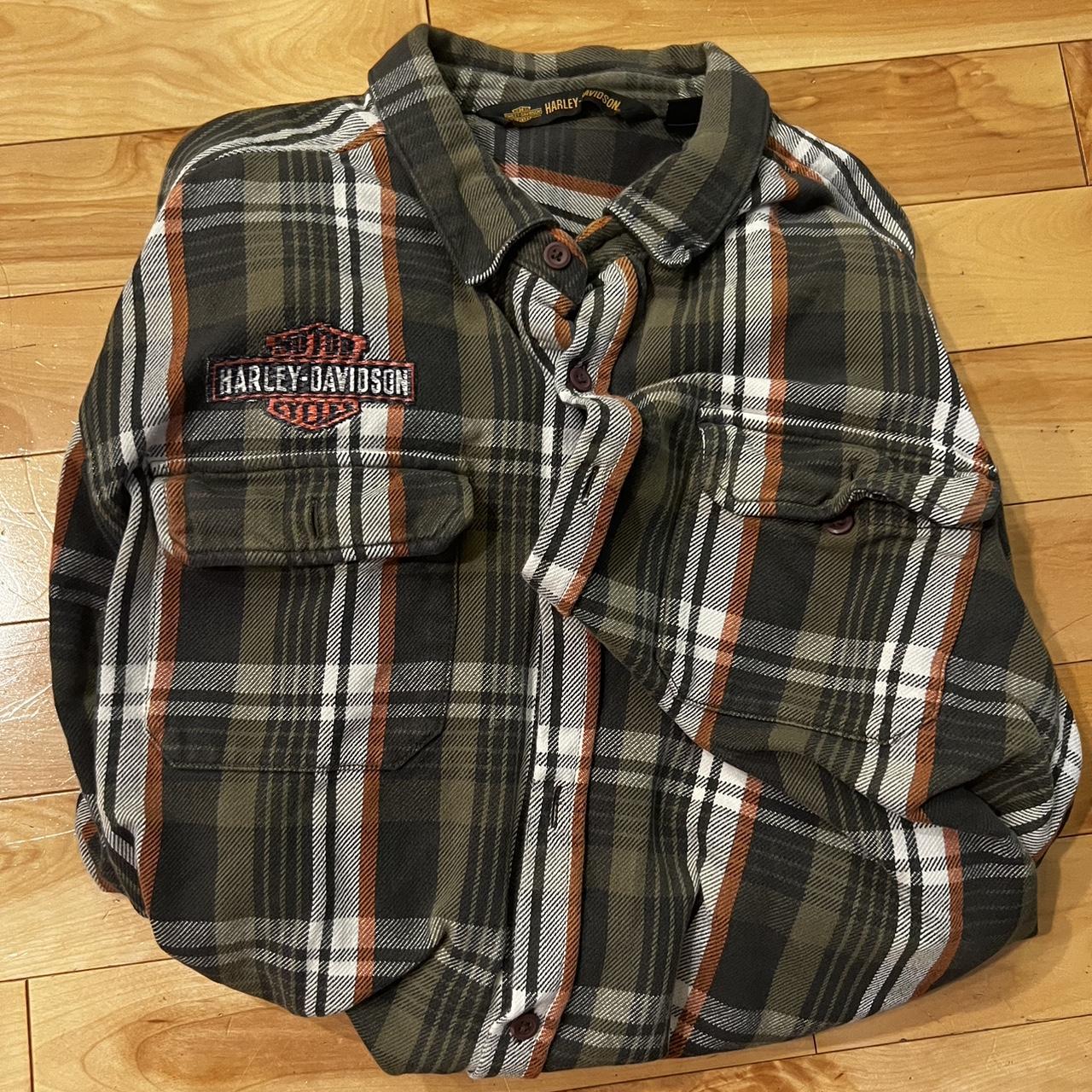 Harley Davidson Flannel Flawless condition, 2XL... - Depop