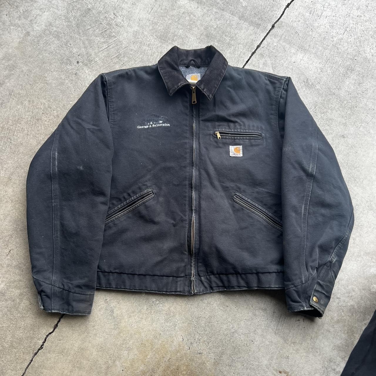 Vintage Carhartt Detroit Jacket J01 BLK, Size... - Depop