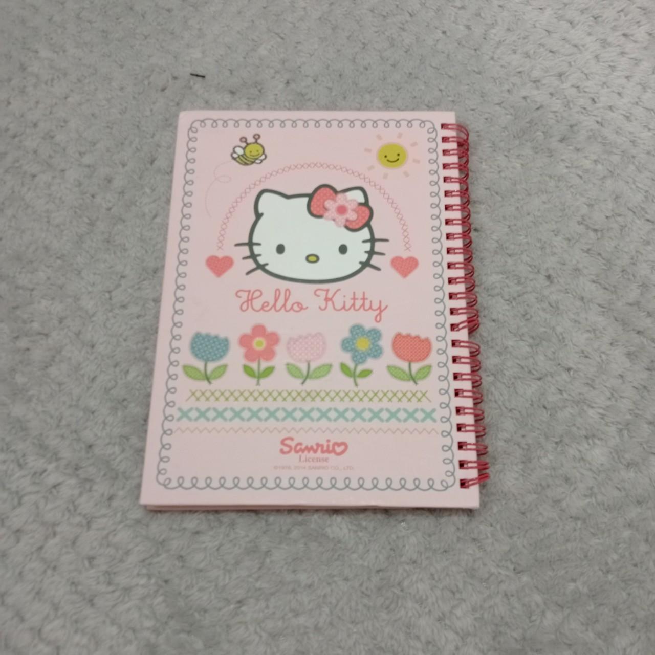 Sanrio hello kitty pink glittery cover notebook... - Depop