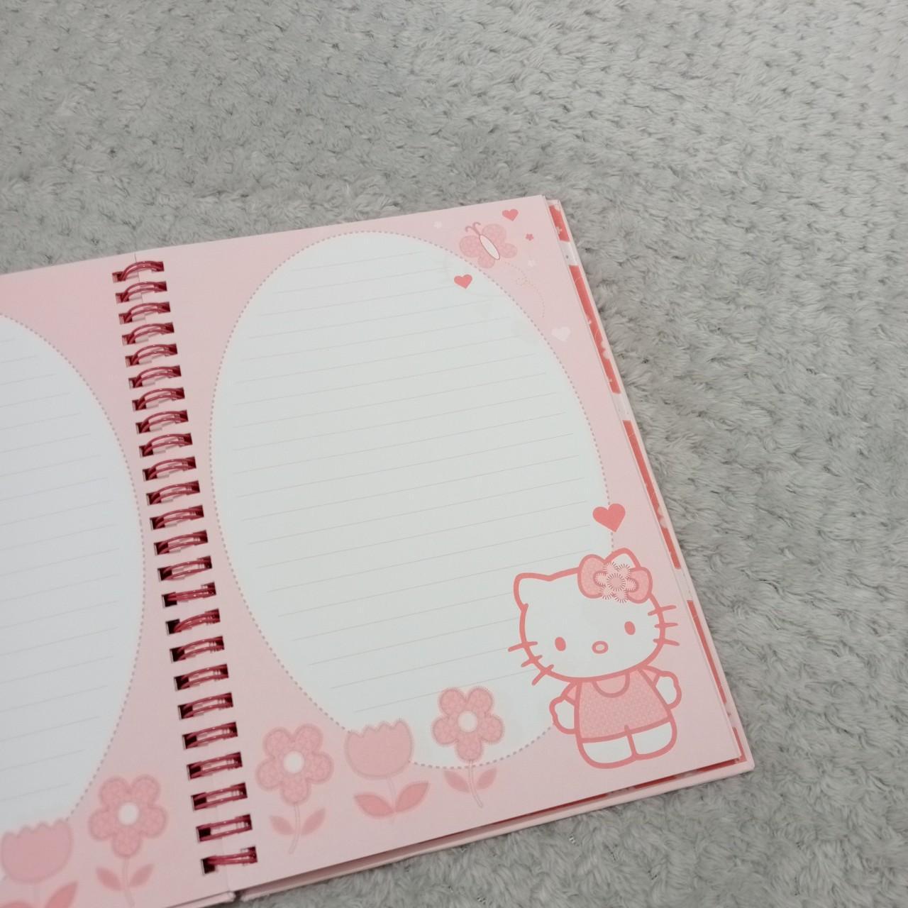 Sanrio hello kitty pink glittery cover notebook... - Depop