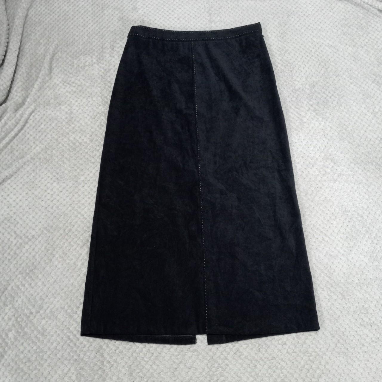 Y2k M&s black long faux suede velvety feel maxi... - Depop