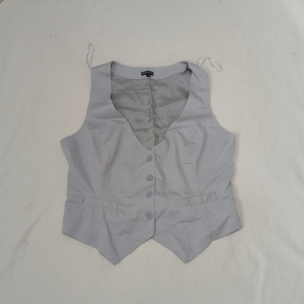 Y2k limited collection grey fitted cropped waistcoat... - Depop