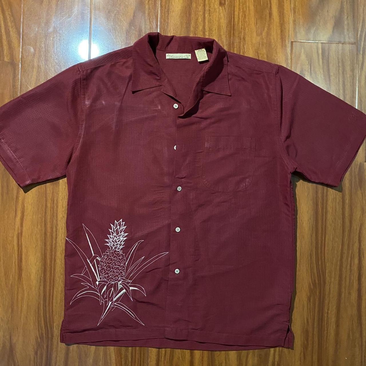 Maroon Button-Up Shirt • Size: M (feels more like a... - Depop