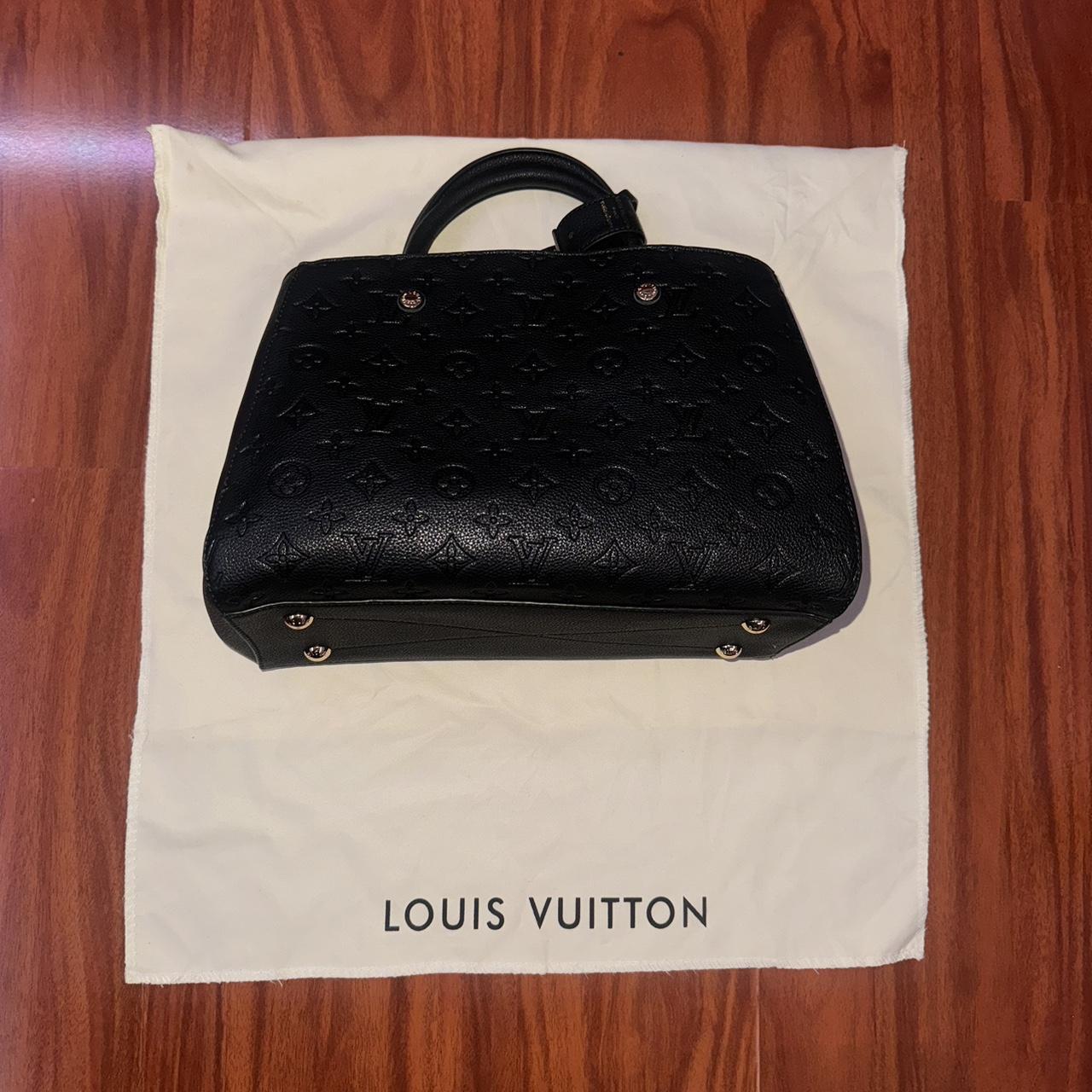 LV Black Handbag Small Logo Monogram EUC with No... - Depop