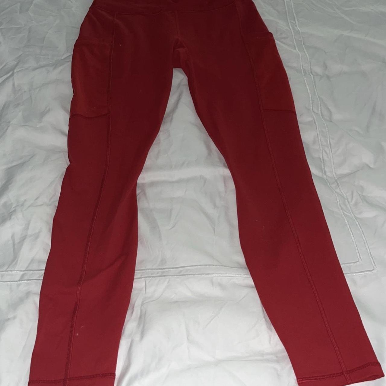 Fabletics red leggings perfect for working out. One... - Depop