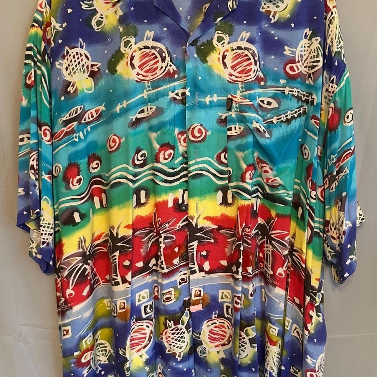 Vintage Pineapple Connection sea turtles, palm... - Depop