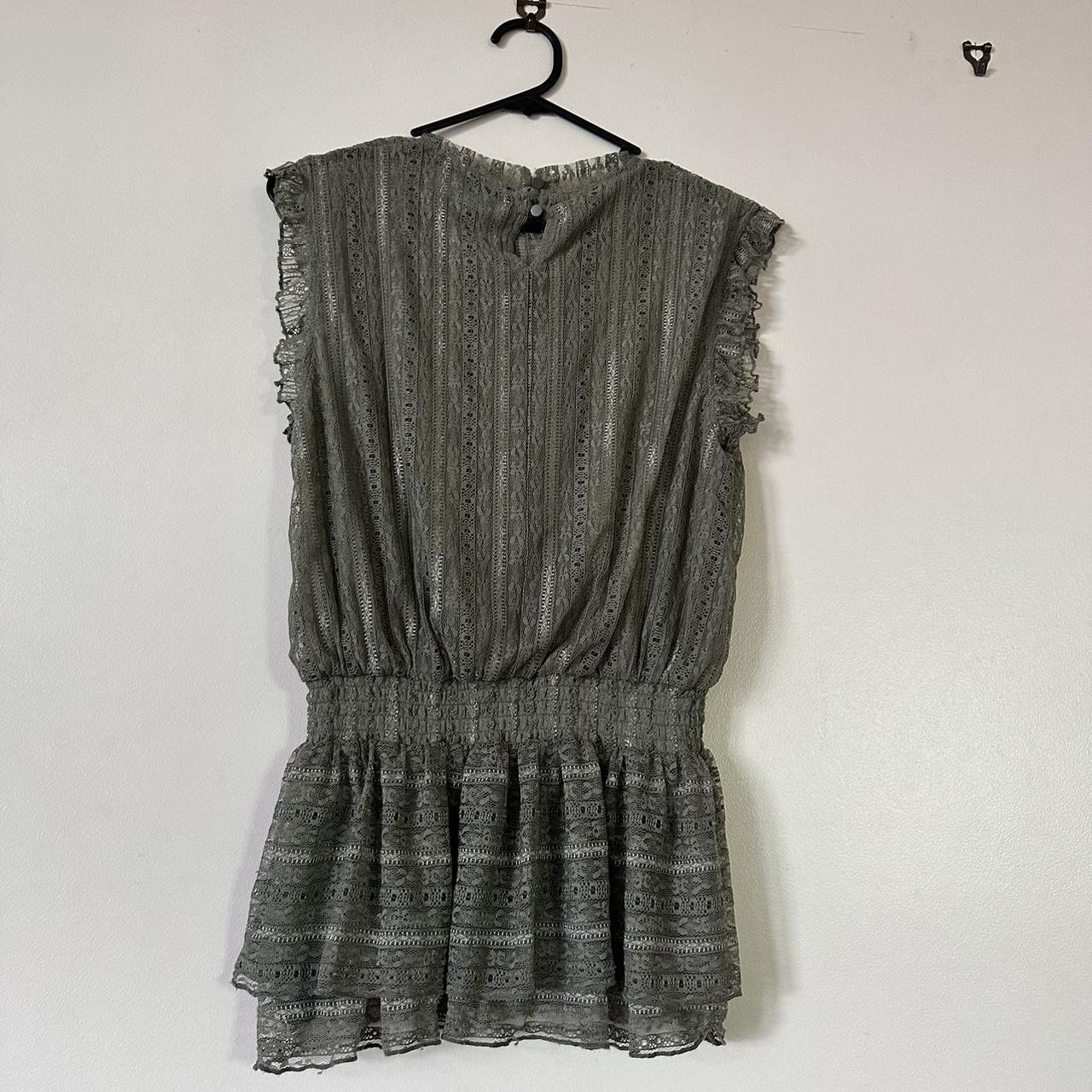 Decjuba Green Lace Top - Sleeveless - Ruffled -... - Depop