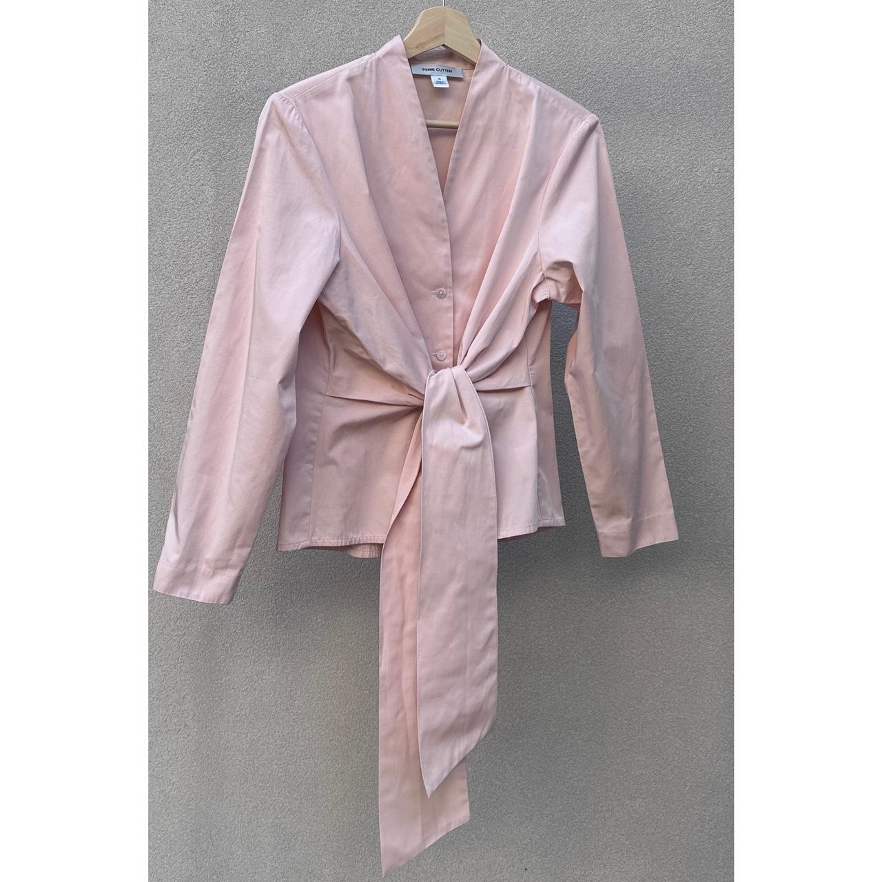 Perri Cutten | Shirt #Pink high cut away neckline... - Depop