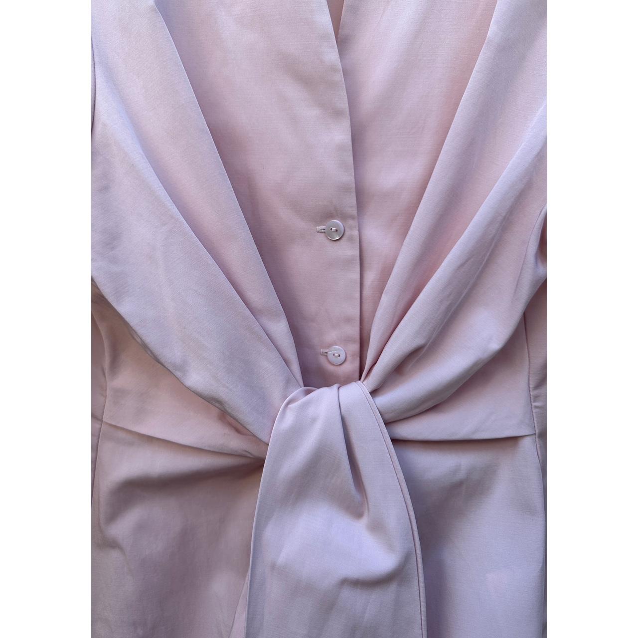 Perri Cutten | Shirt #Pink high cut away neckline... - Depop