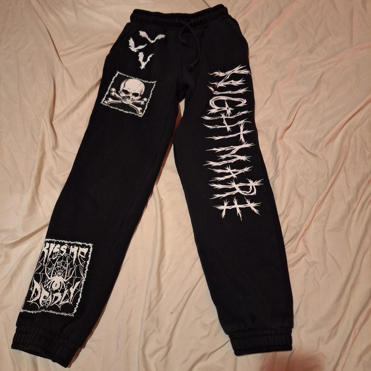 Dolls kill nightmare patch sweatpants size... - Depop