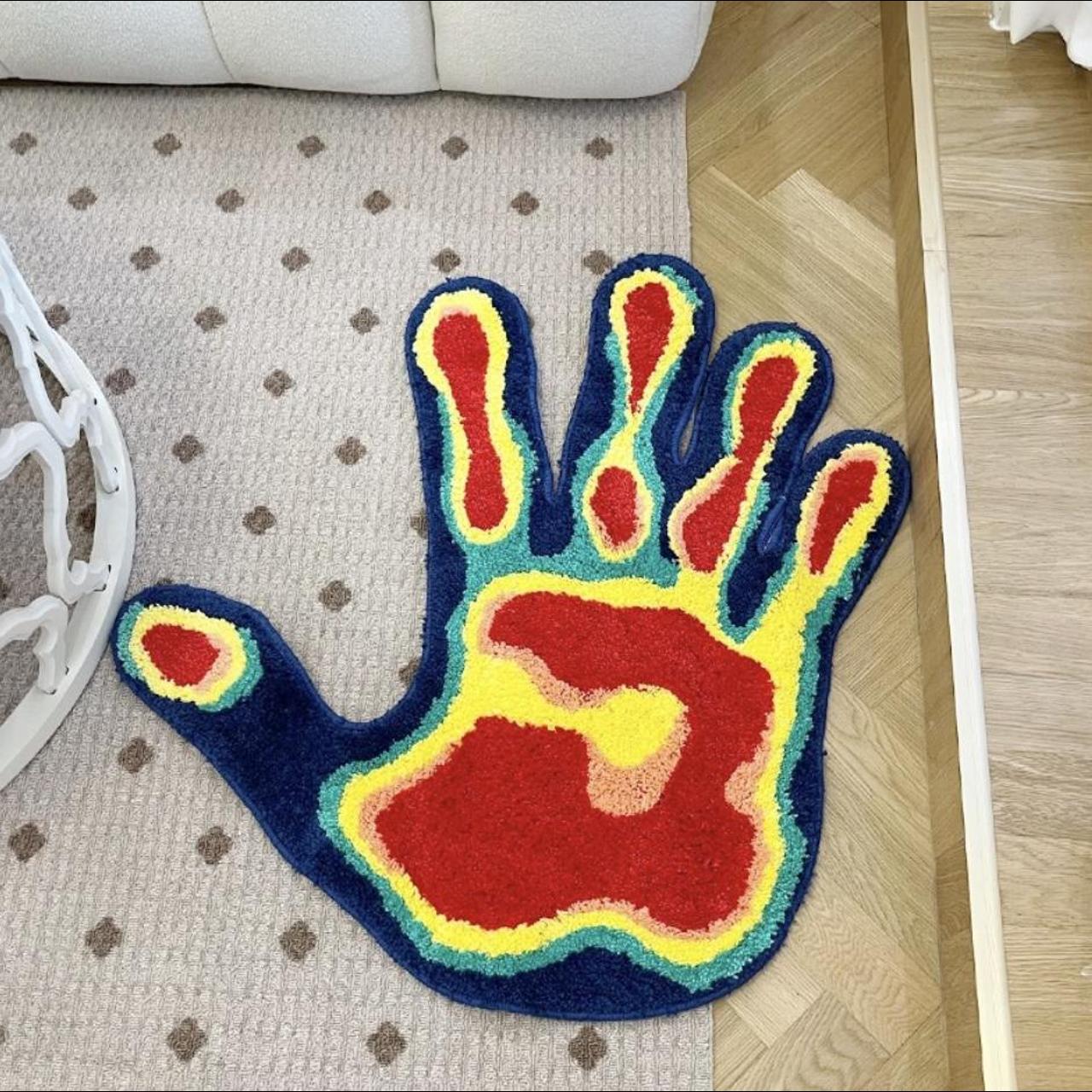 dope hand rug Palm Rug Shape Tufted Carpet Plush... - Depop