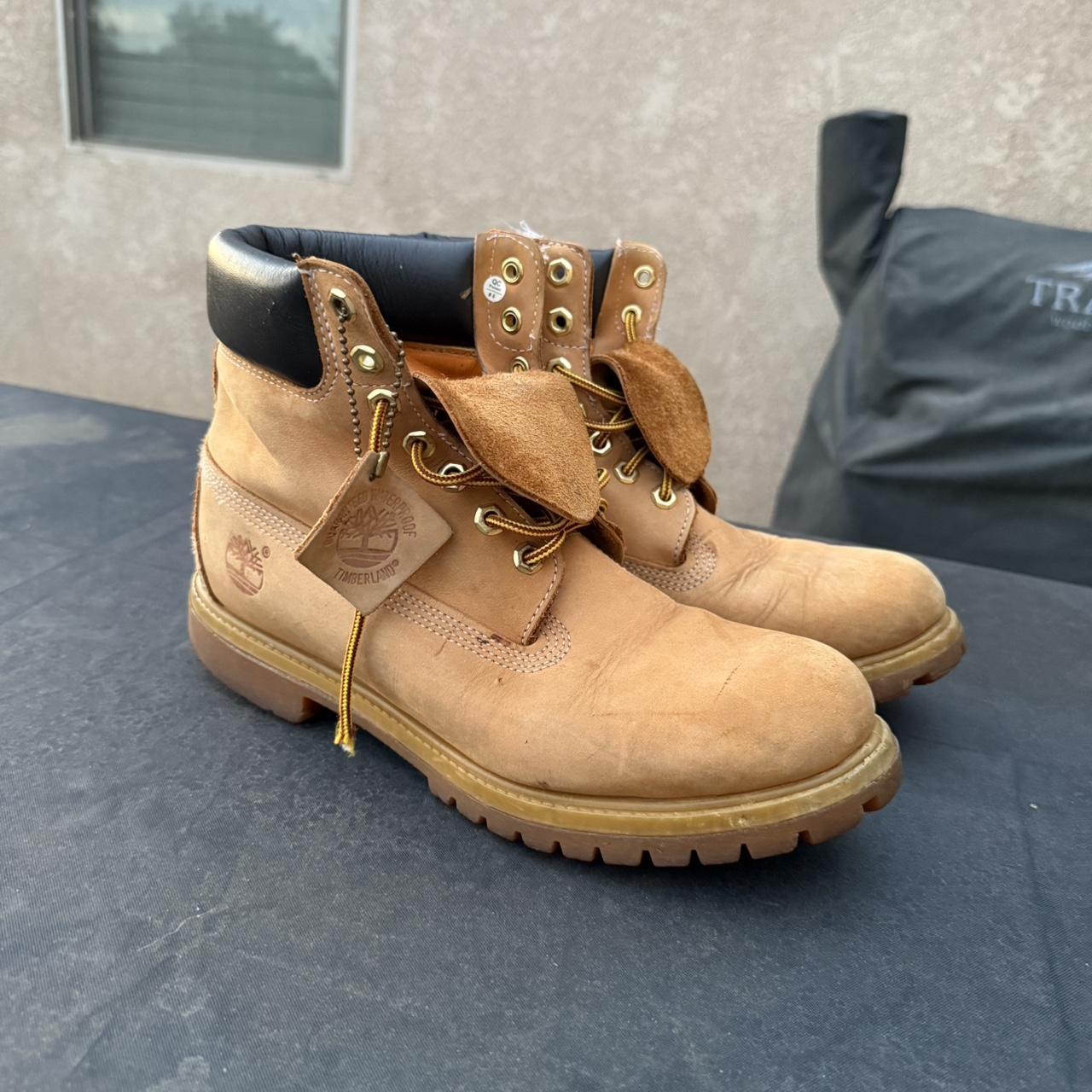 Tan Timberland 6 inch boots #hikingboots Size... | Depop