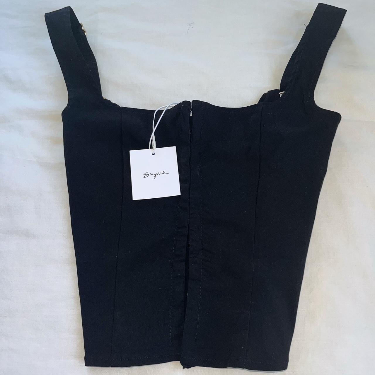 Supré Black Corset Top Brand New and still with... - Depop