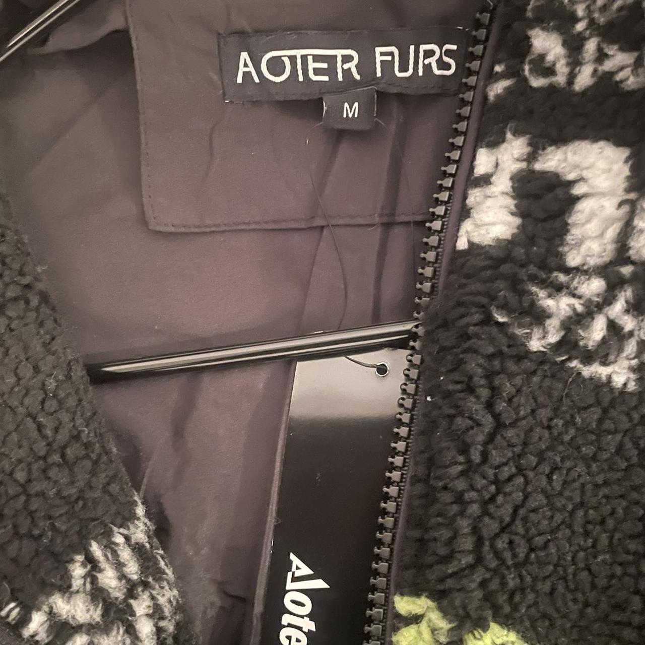 BLACK GRAPHIC FUR FLEECE -thick ash JACKET I BOUGHT... - Depop