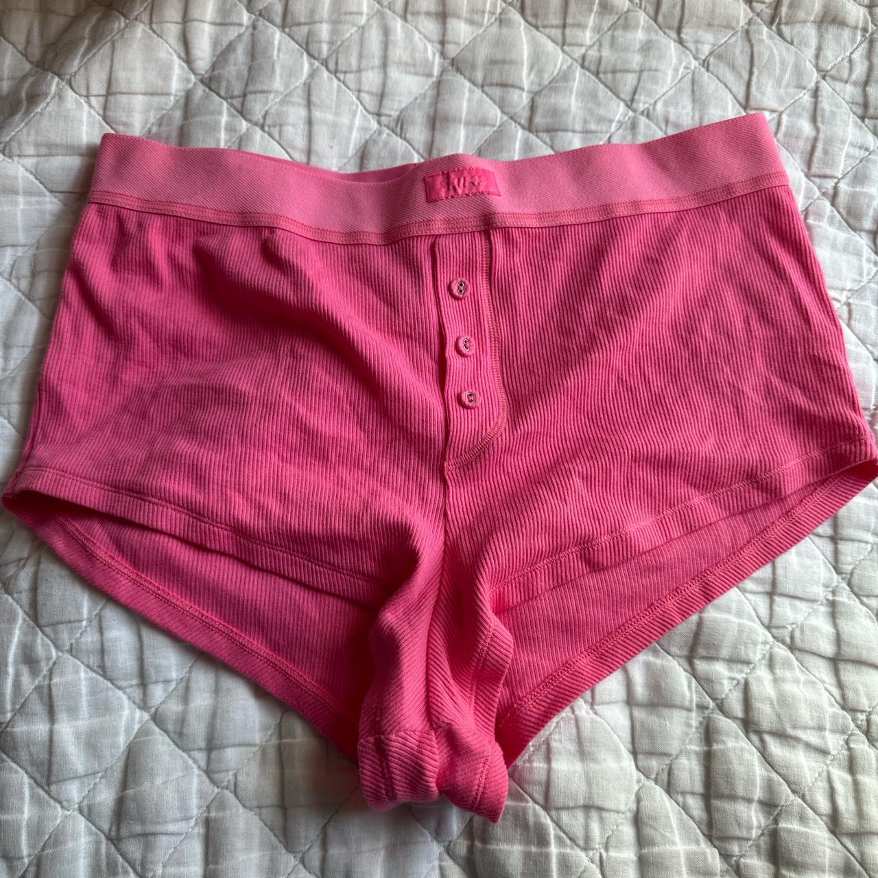 Skims Cotton Rib Short - SUGAR PINK (never worn!!!) - Depop