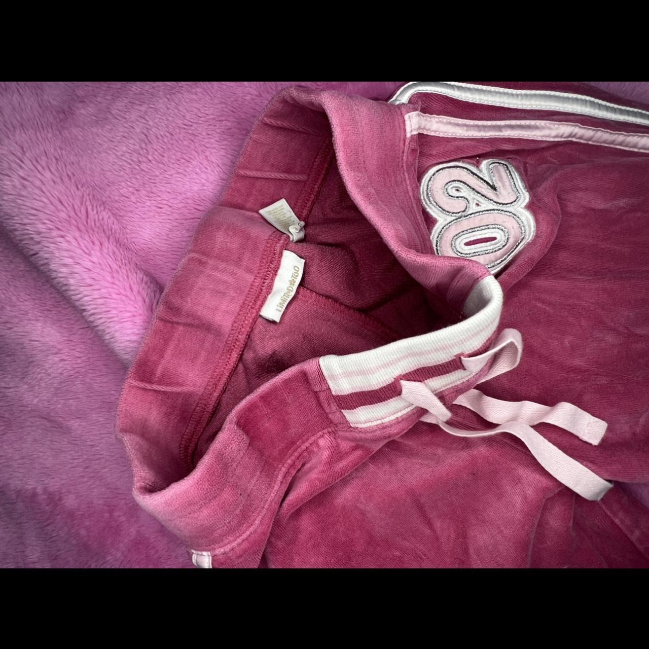 y2K pink sweatpants flared bottoms - Depop