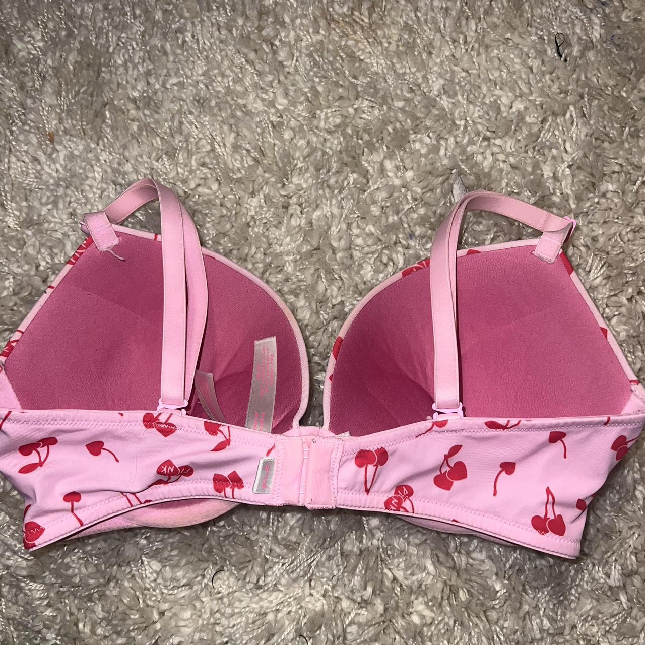 victoria’s secret pink cherry bra , never worn just... - Depop